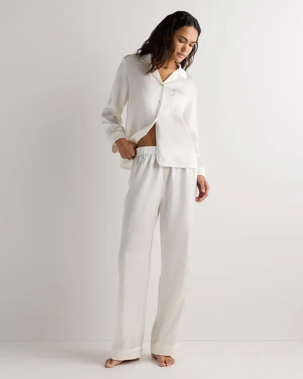 Quince Satin Pajama Pants - Ivory
