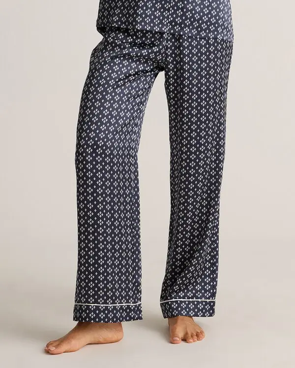 Quince Satin Pajama Pants - Tiny Diamonds