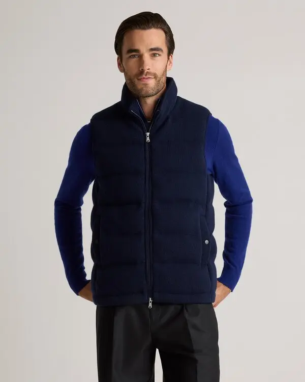 Quince Cashmere Puffer Vest - True Navy