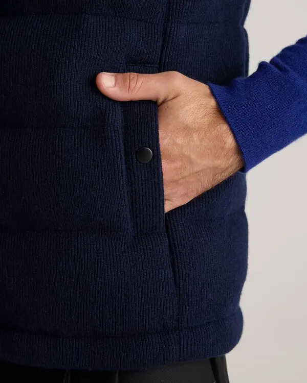 Quince Cashmere Puffer Vest - True Navy