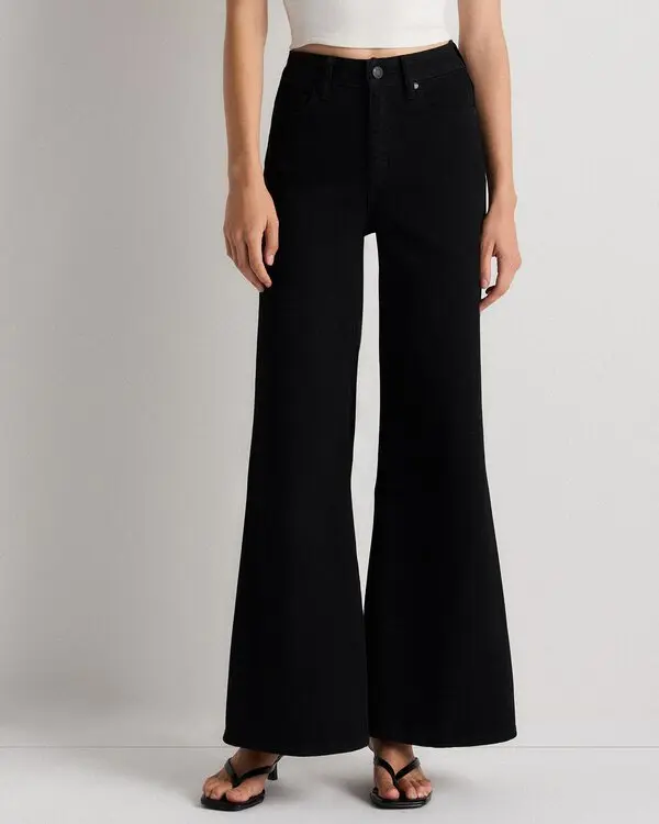 Quince Bella Stretch Palazzo Jeans - Black