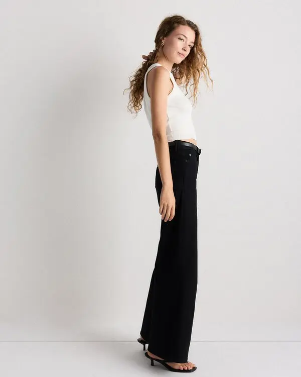 Quince Bella Stretch Palazzo Jeans - Black