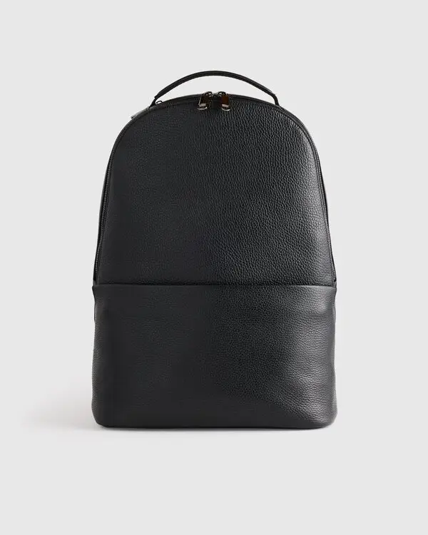 Quince Italian Leather Laptop Backpack - Black