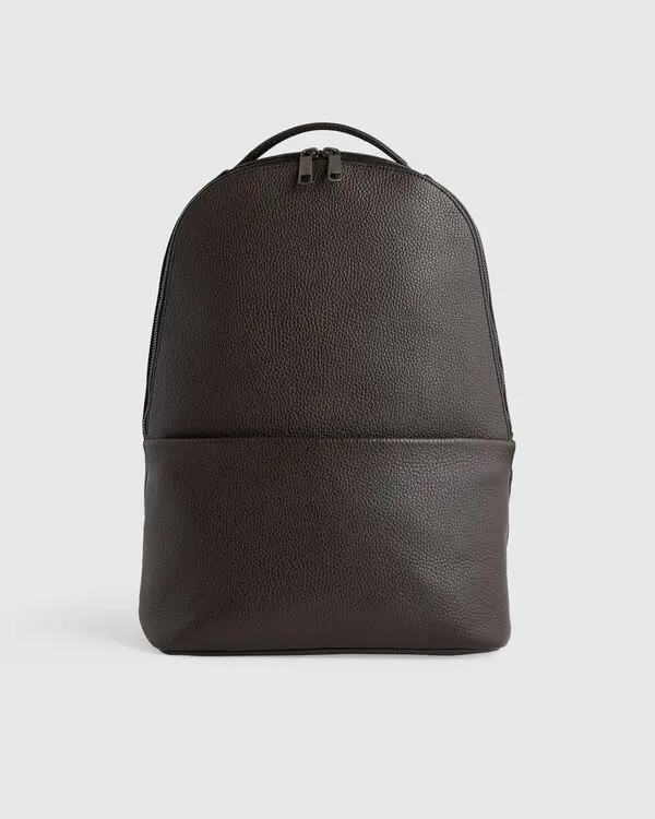 Quince Italian Leather Laptop Backpack - Hickory