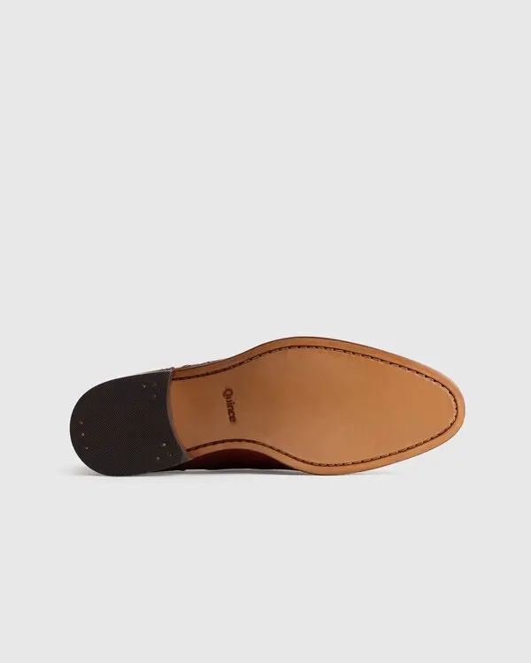 Quince Italian Leather Wingtip Oxford - Cognac