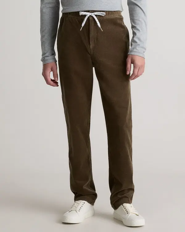 Quince Organic Stretch Corduroy Drawstring Trousers - Seaweed