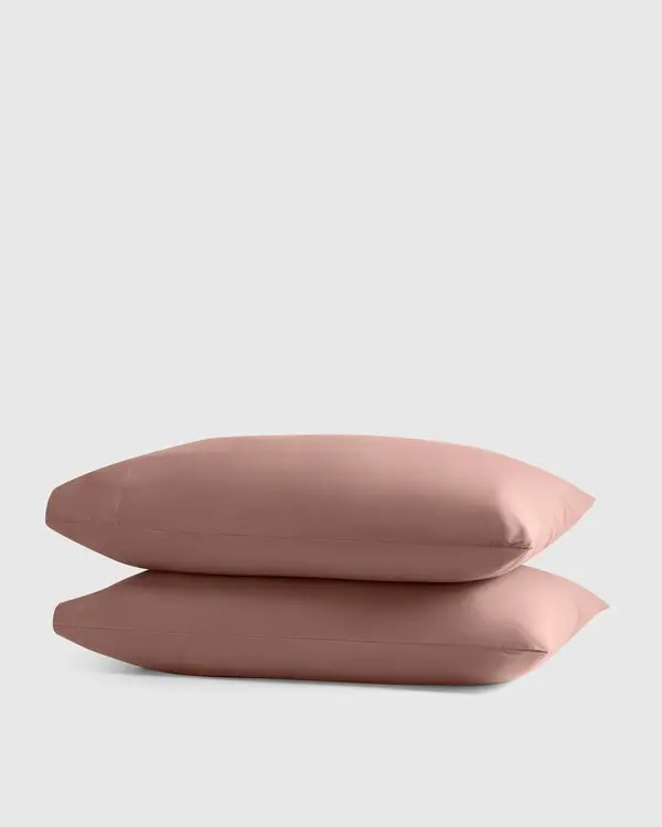 Quince Organic Crisp Percale Pillowcase Set - Fig
