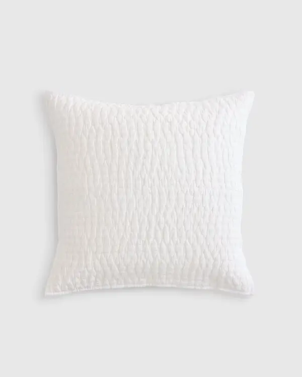 Quince European Linen Cotton Stitch Quilted Sham - White
