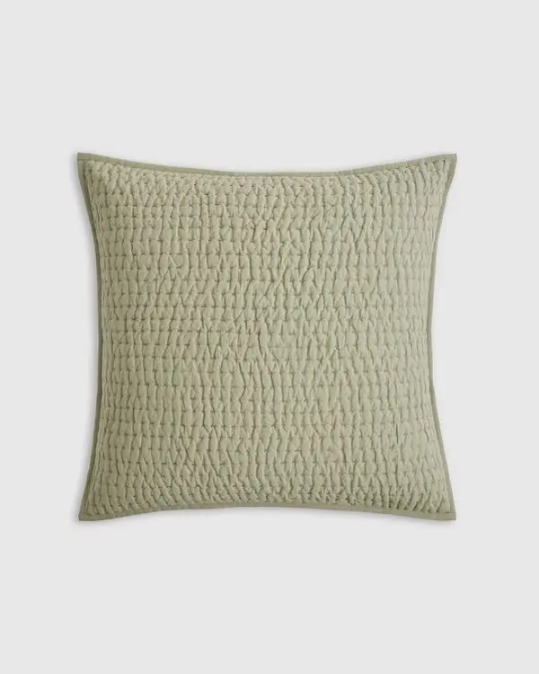 Quince European Linen Cotton Stitch Quilted Sham - Willowleaf
