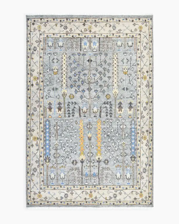 Quince Reed Hand-knotted Wool Rug - Light Grey