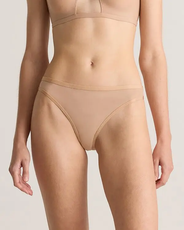 Quince Belgian Mesh Sheer Thong - Sand