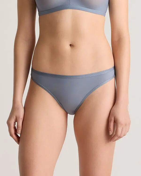Quince Belgian Mesh Sheer Thong - Slate