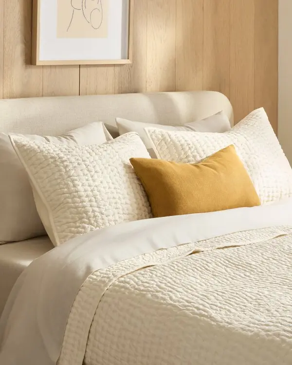 Quince European Linen Cotton Stitch Quilt - Ivory