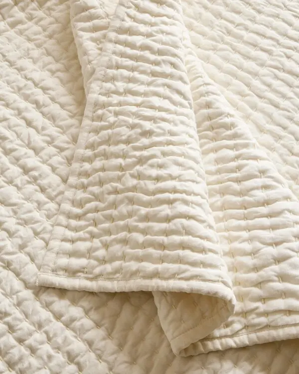 Quince European Linen Cotton Stitch Quilt - Ivory