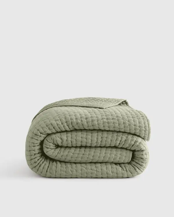 Quince European Linen Cotton Stitch Quilt - Willowleaf