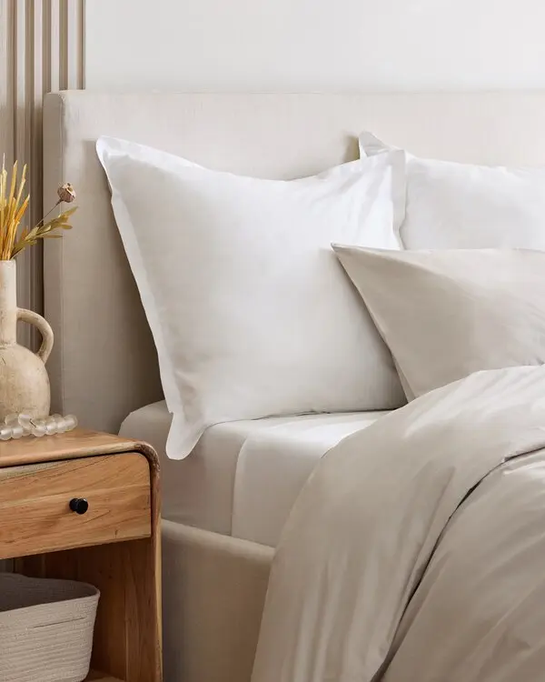 Quince Organic Brushed Cotton Sham - White