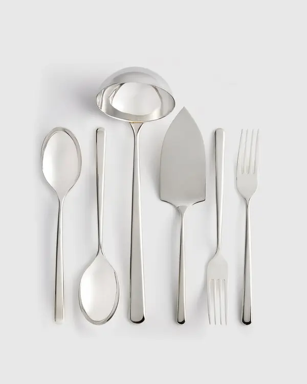 Quince Gia Minimalist 6 Piece Serving Utensil Set - Polished Stainless Steel