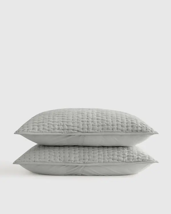 Quince European Linen Cotton Stitch Sham Set - Mist