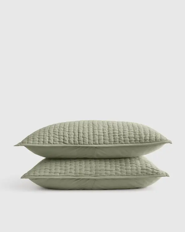 Quince European Linen Cotton Stitch Sham Set - Willowleaf