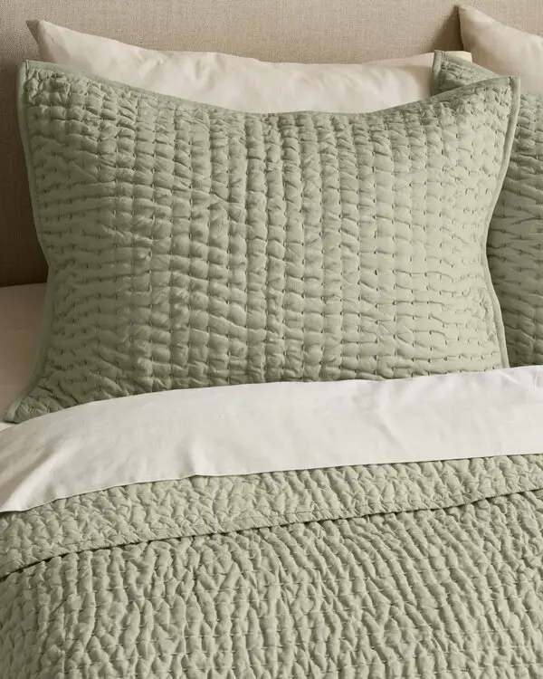 Quince European Linen Cotton Stitch Sham Set - Willowleaf