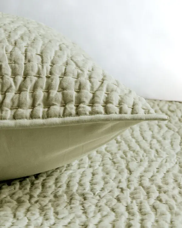 Quince European Linen Cotton Stitch Sham Set - Willowleaf