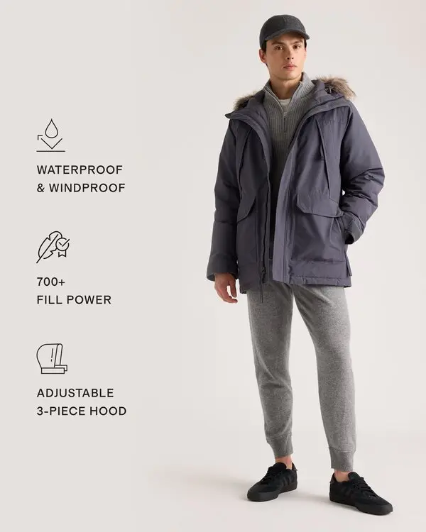 Quince Responsible Down Hooded Parka - Carbon Grey