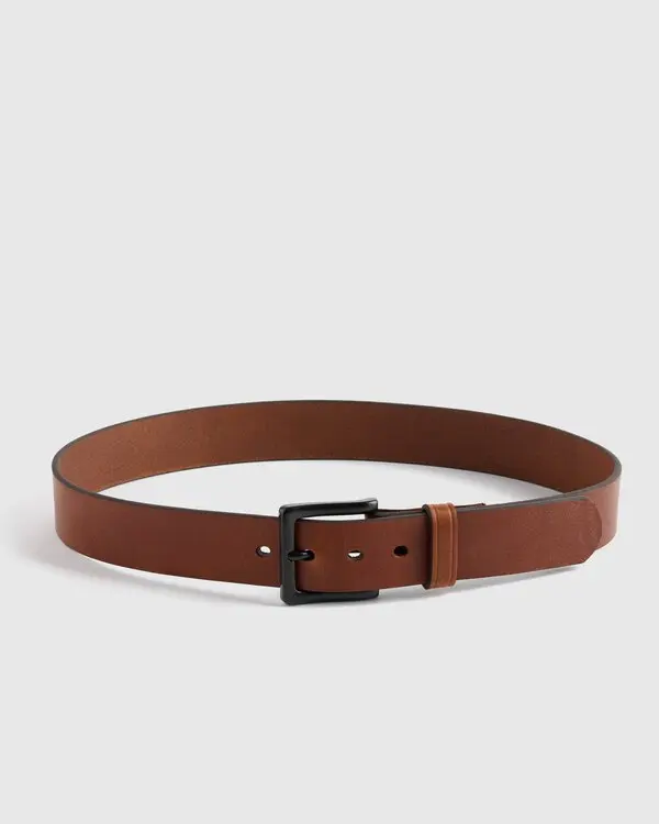 Quince Adam Heritage Leather Jeans Belt - Bourbon