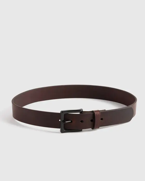 Quince Adam Heritage Leather Jeans Belt - Mahogany