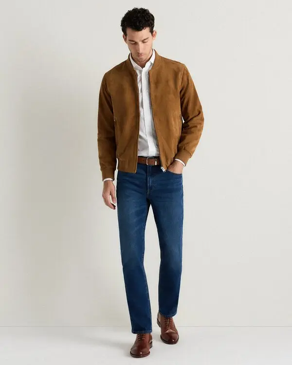Quince Italian Leather Cap Toe Oxford - Cognac