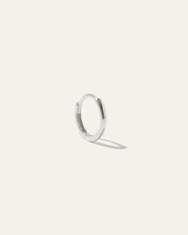 Quince 14k Solo Mini Hoop Earrings - White Gold
