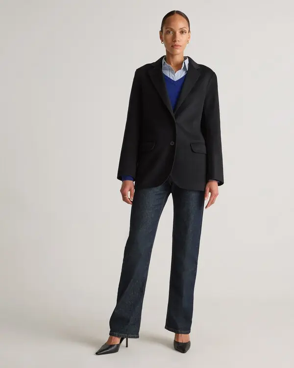 Quince Double-faced Merino Wool Soft Blazer - Black