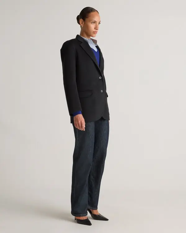 Quince Double-faced Merino Wool Soft Blazer - Black
