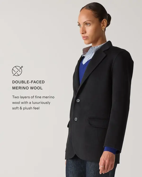 Quince Double-faced Merino Wool Blazer - Black