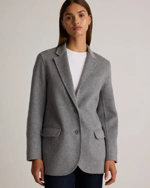 Quince Double-faced Merino Wool Soft Blazer - Heather Grey