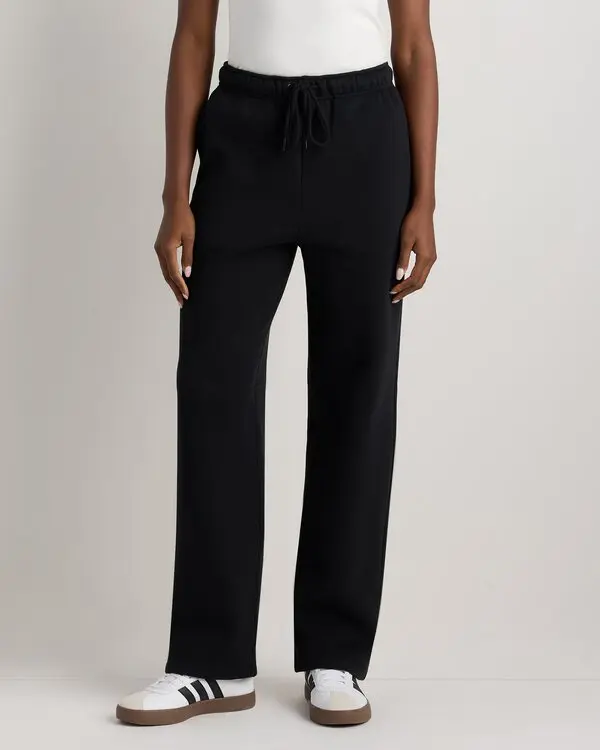 Quince Everyday Fleece Straight Leg Sweatpants - Black