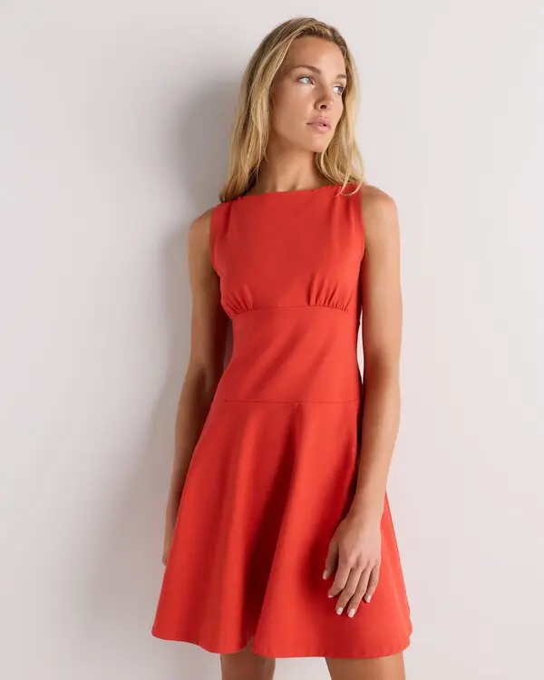 Quince Organic Stretch Jersey Drop Waist Mini Dress - Chile