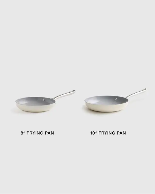 Quince Ceramic Nonstick Frying Pan Set: 8" & 10 - Ivory