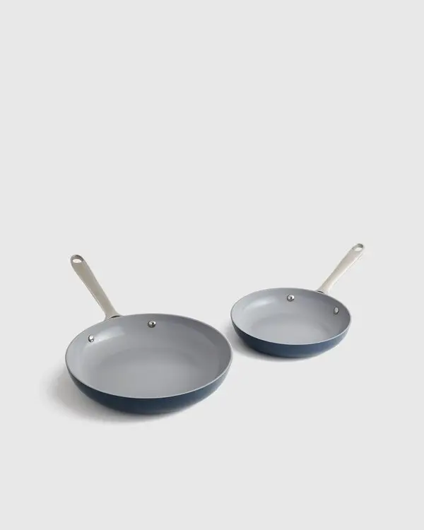 Quince Ceramic Nonstick Frying Pan Set: 8" & 10 - Navy