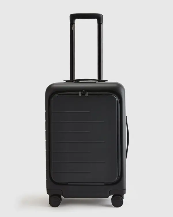 Quince Front Pocket Carry-on Hard Shell Suitcase - Black