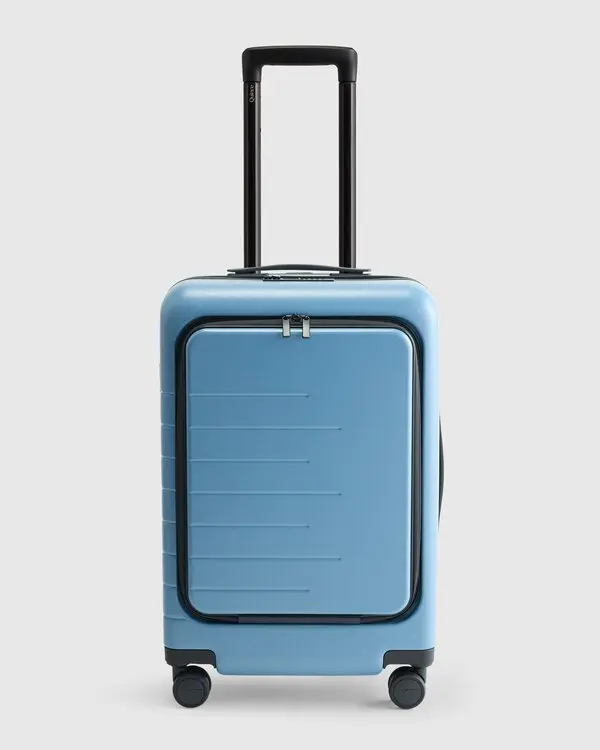 Quince Front Pocket Carry-on Hard Shell Suitcase - Blue