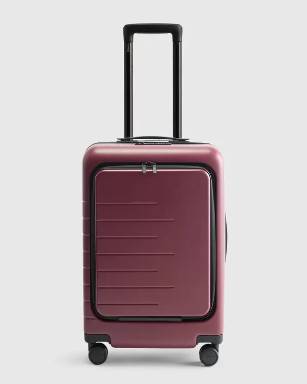 Quince Front Pocket Carry-on Hard Shell Suitcase - Wine