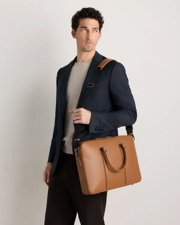 Quince Italian Saffiano Leather Briefcase