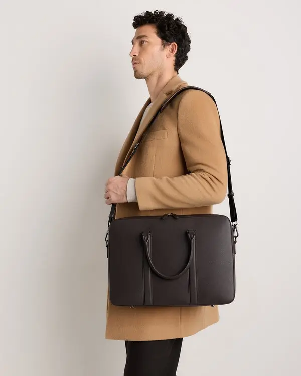 Quince Italian Saffiano Leather Briefcase