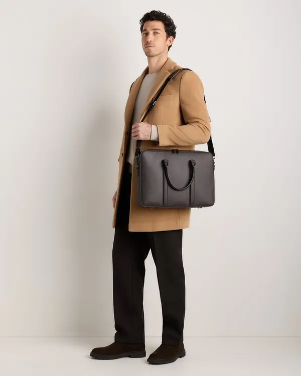Quince Italian Saffiano Leather Briefcase