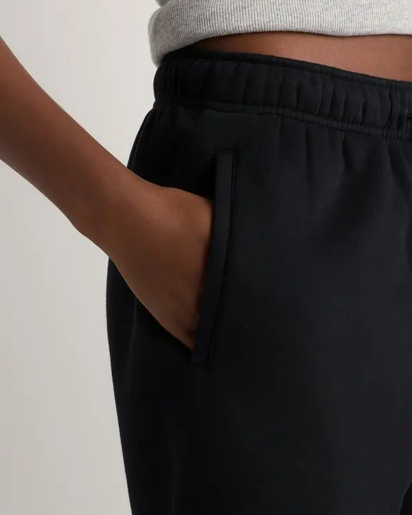 Quince Everyday Fleece Joggers With Elasticated Waistband And Drawstring - Black