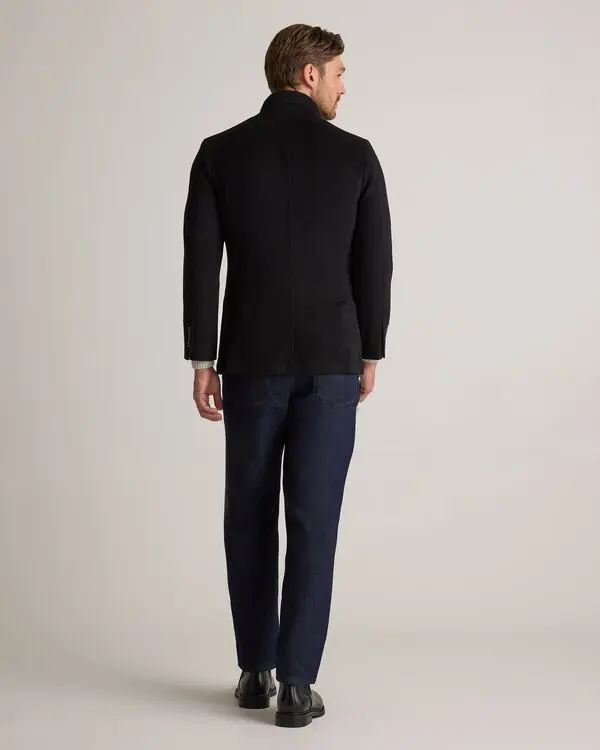 Quince Cashmere Stand Collar Blazer - Black