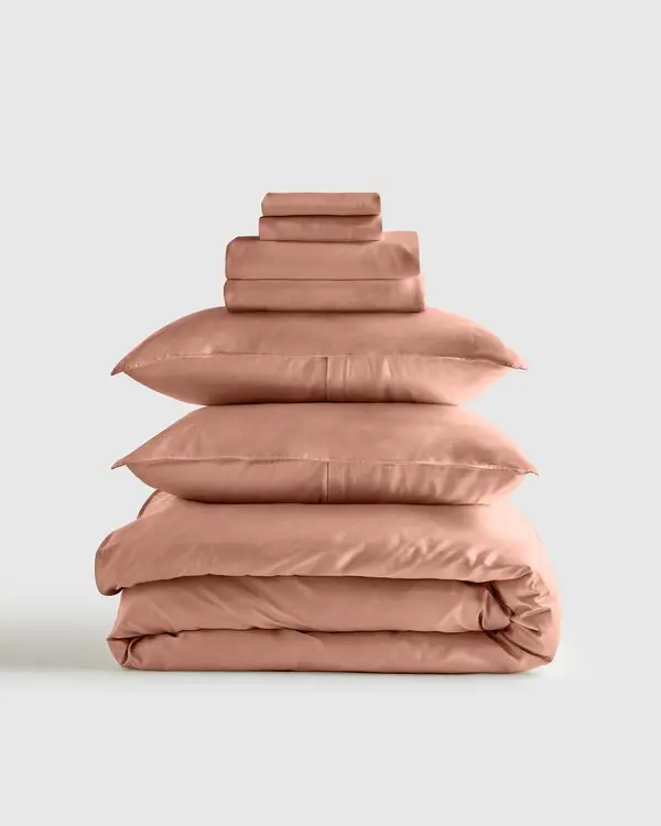 Quince Bamboo Deluxe Bedding Bundle - Clay