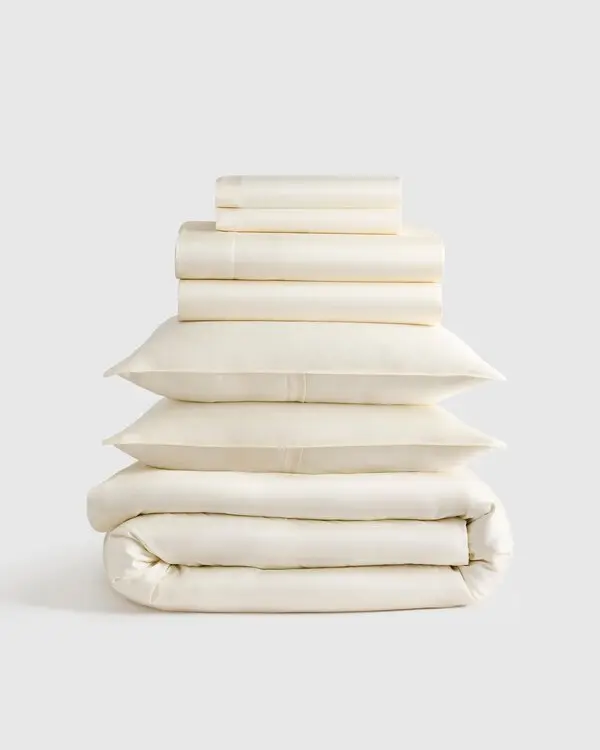 Quince Bamboo Deluxe Bedding Bundle - Ivory