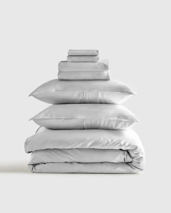 Quince Bamboo Deluxe Bedding Bundle - Light Grey