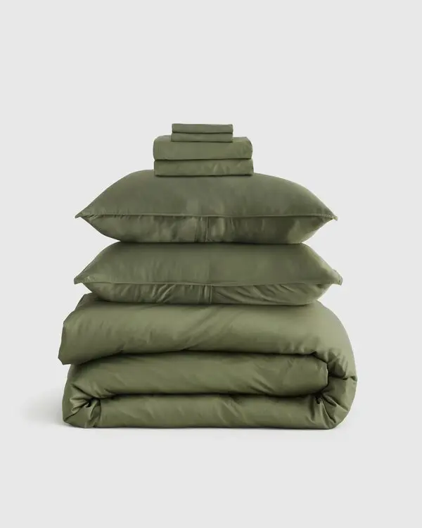 Quince Bamboo Deluxe Bedding Bundle - Olive